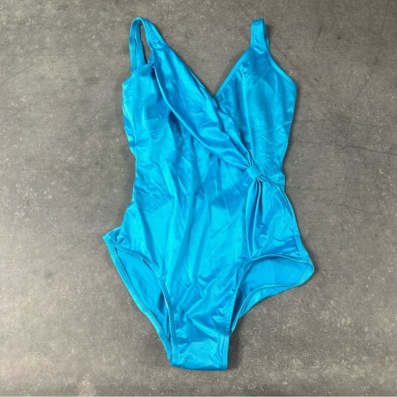 Vintage | Swim | Vintage 8s 90s Avon Shiny Blue One Piece Swimsuit 516t ...